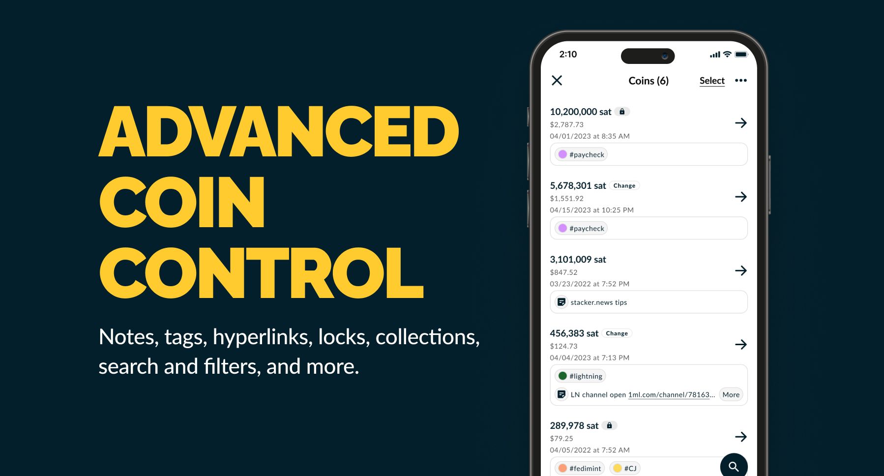 Advanced coin control with Nunchuk